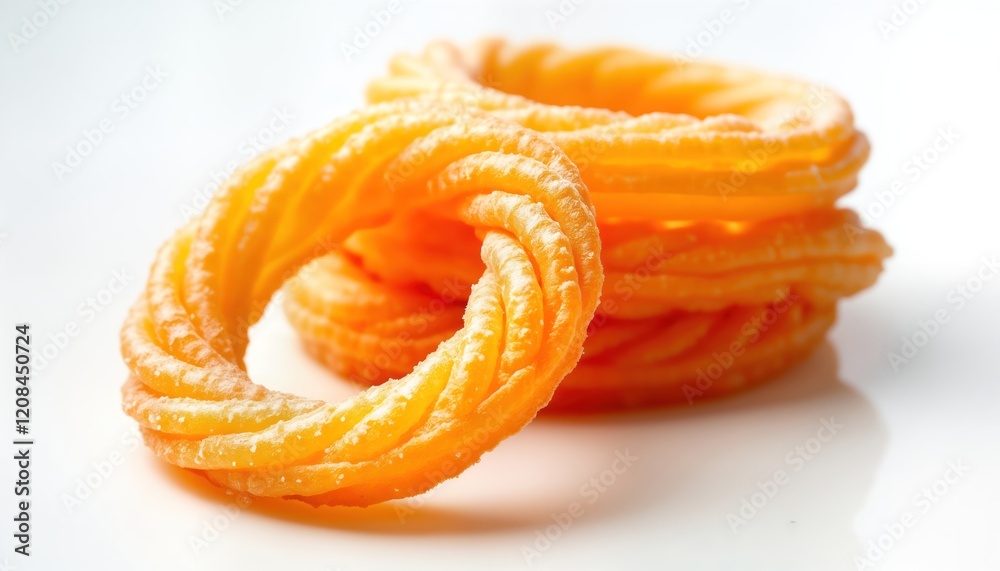 Stack of traditional Indian sweet treats Jalebi. Spiral-shaped fried ...