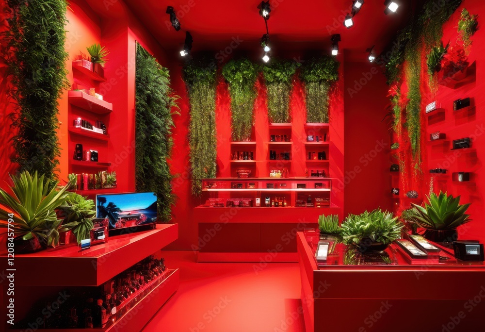 vibrant red backgrounds segmenting spectrum diverse products eye ...