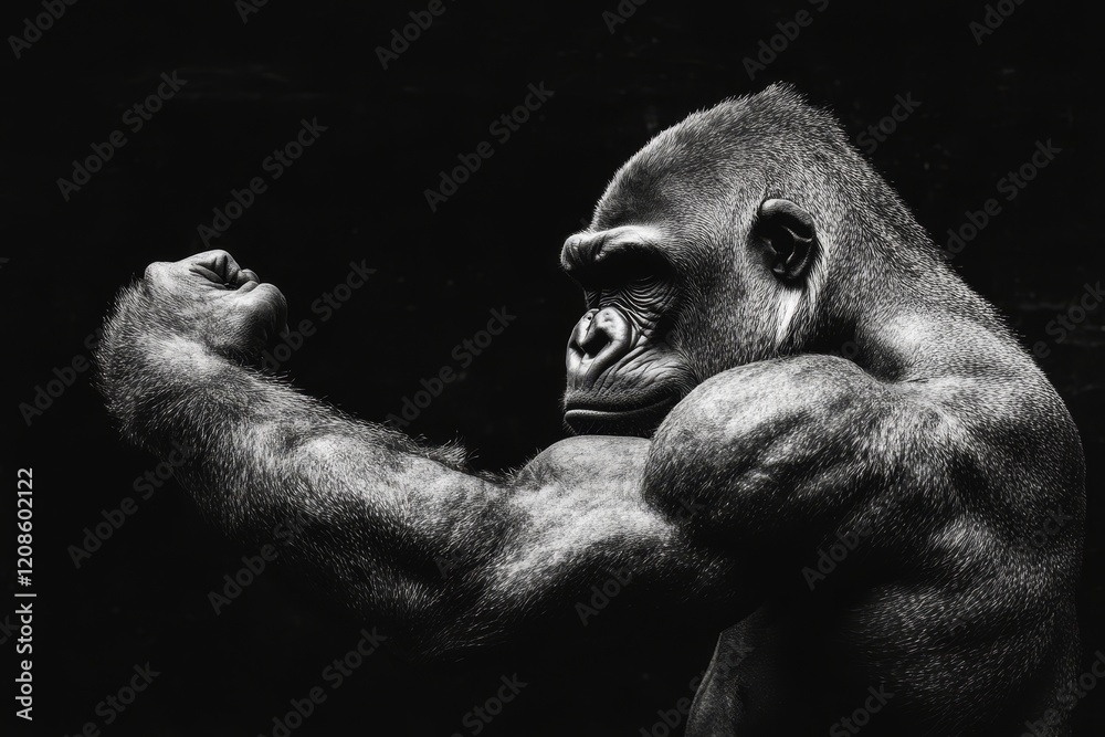 Stock imageAcapella anthropomorphic gorilla, built like a monkey ...