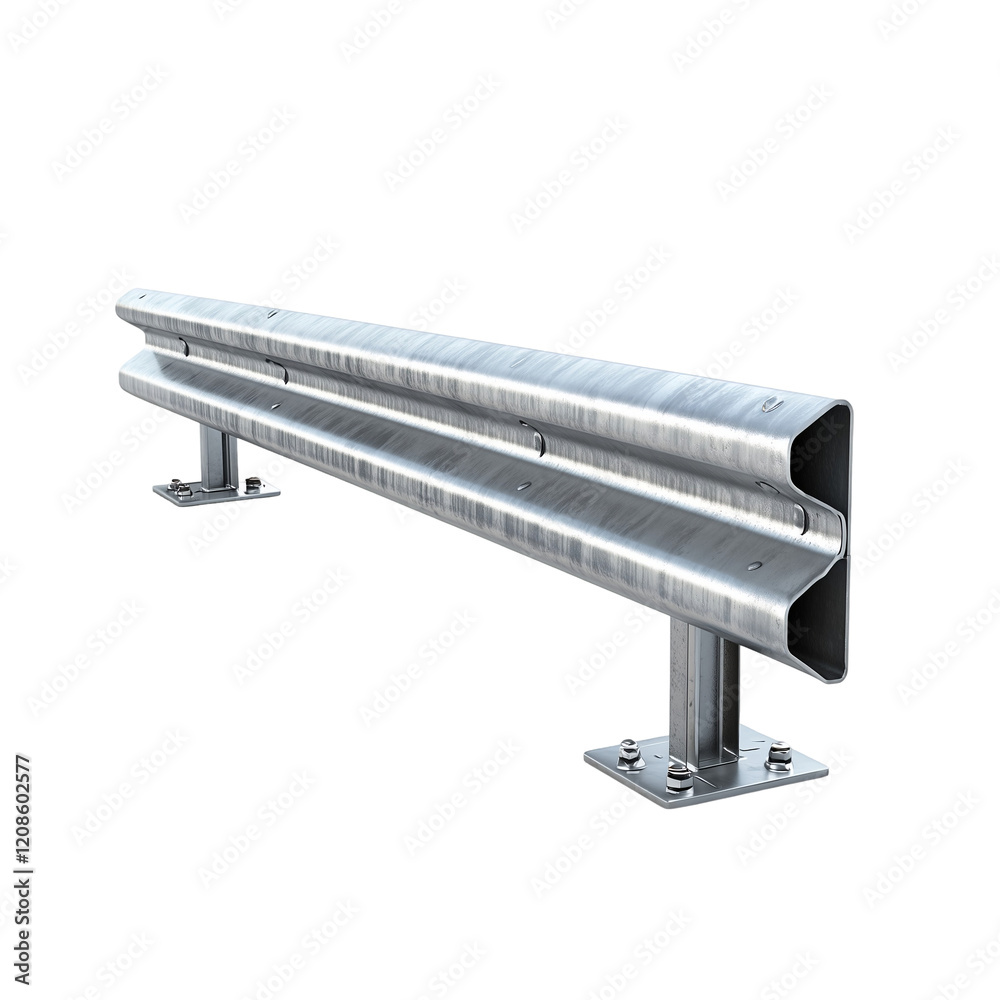 Durable metal guardrail with a safety-focused design ideal for highways ...