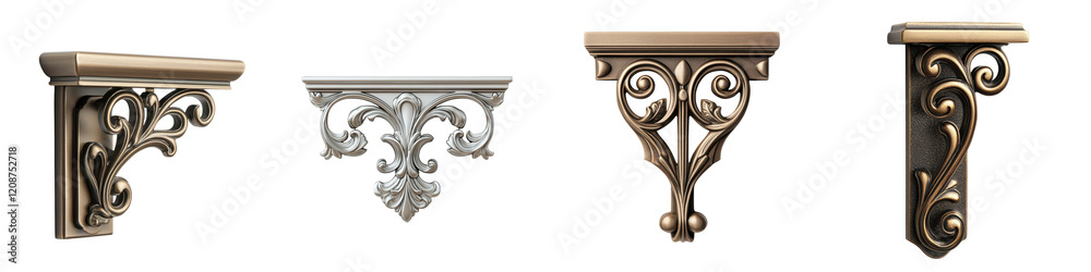 Collection of ornate highly decorative architectural wall brackets in ...