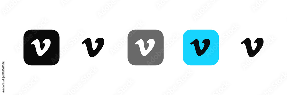 vimeo logo , vimeo icon button in black color. social media icons ...
