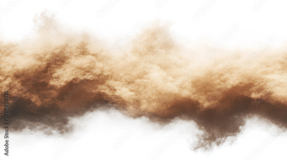 stunning abstract of a brown dust explosion with sand and particle ...