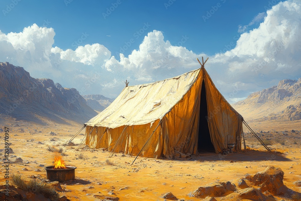 The pillar of cloud over the Tabernacle of the congregation in desert ...