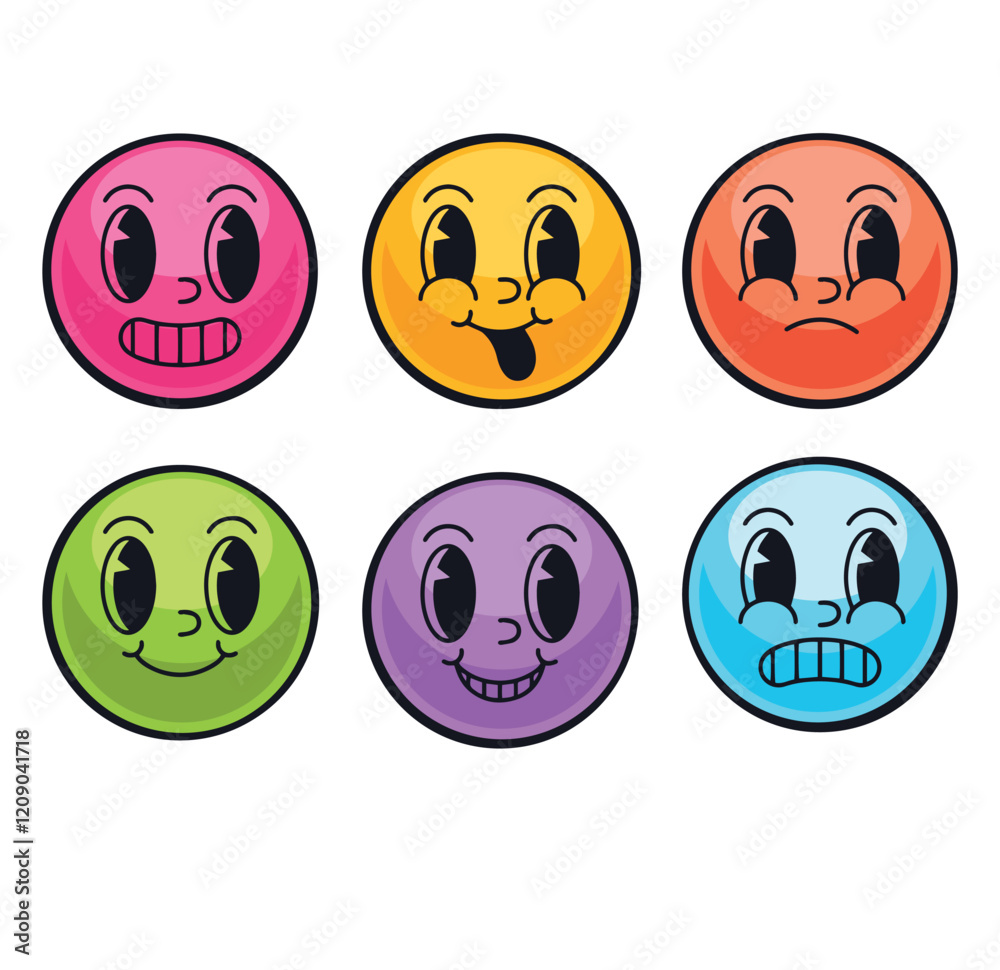 Emoji Smiley Face Vector Line Stroke, Set of emoticons emoji vector ...