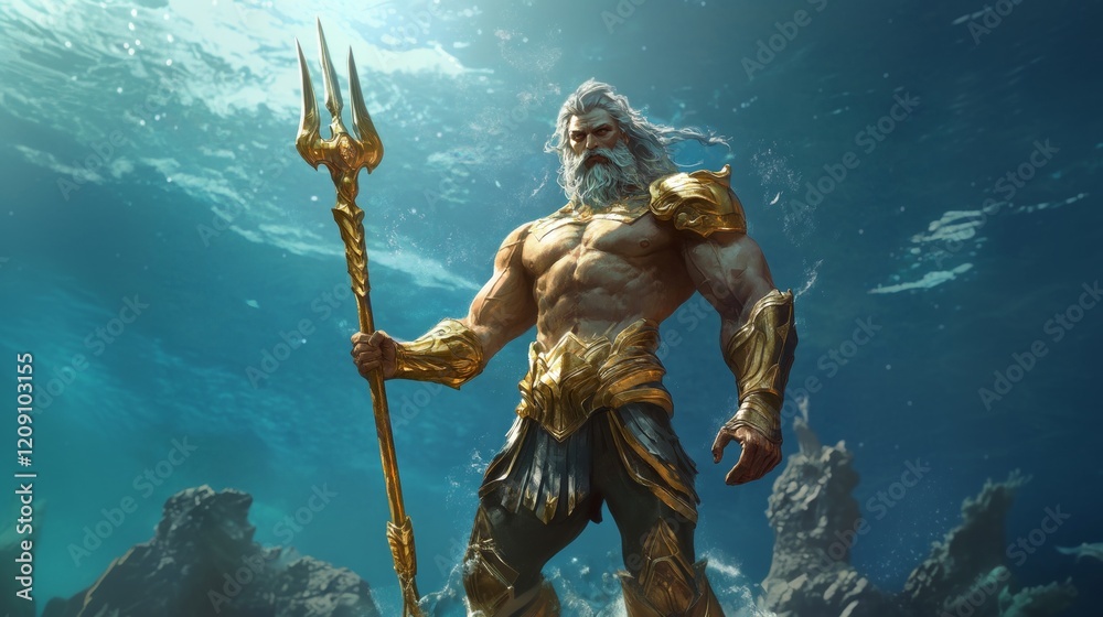 Poseidon the greek god of the sea, earthquakes, and horses in ancient ...