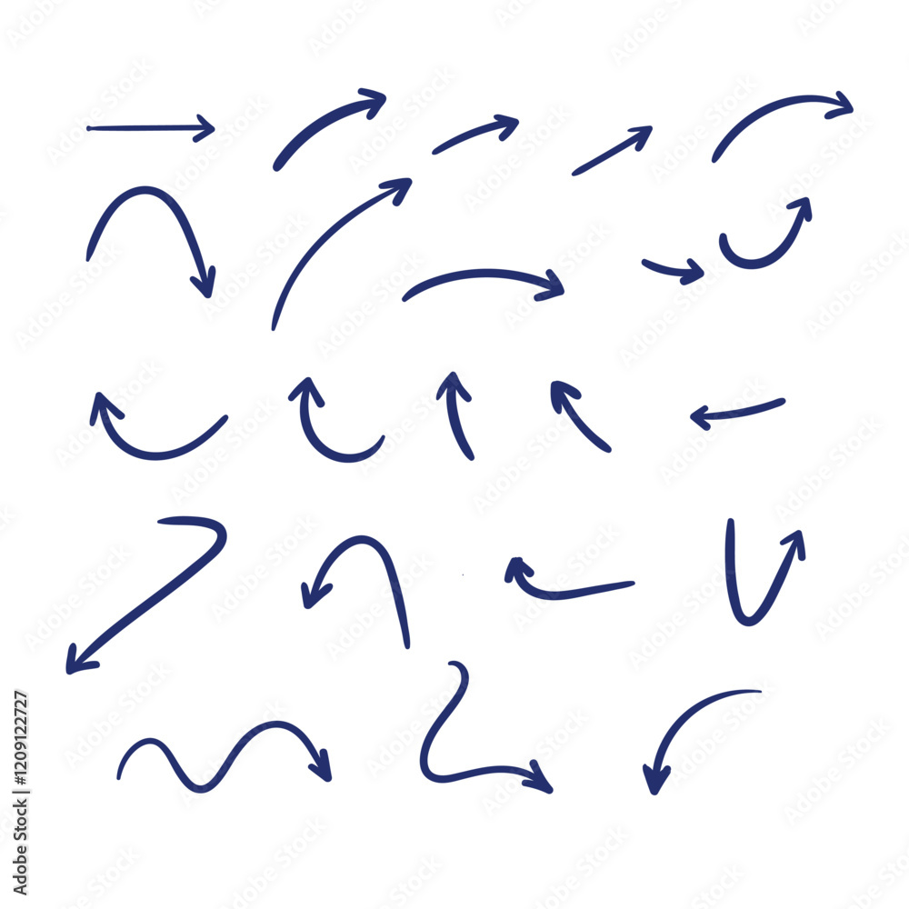 collection of 20 black arrows of various shapes and directions ...