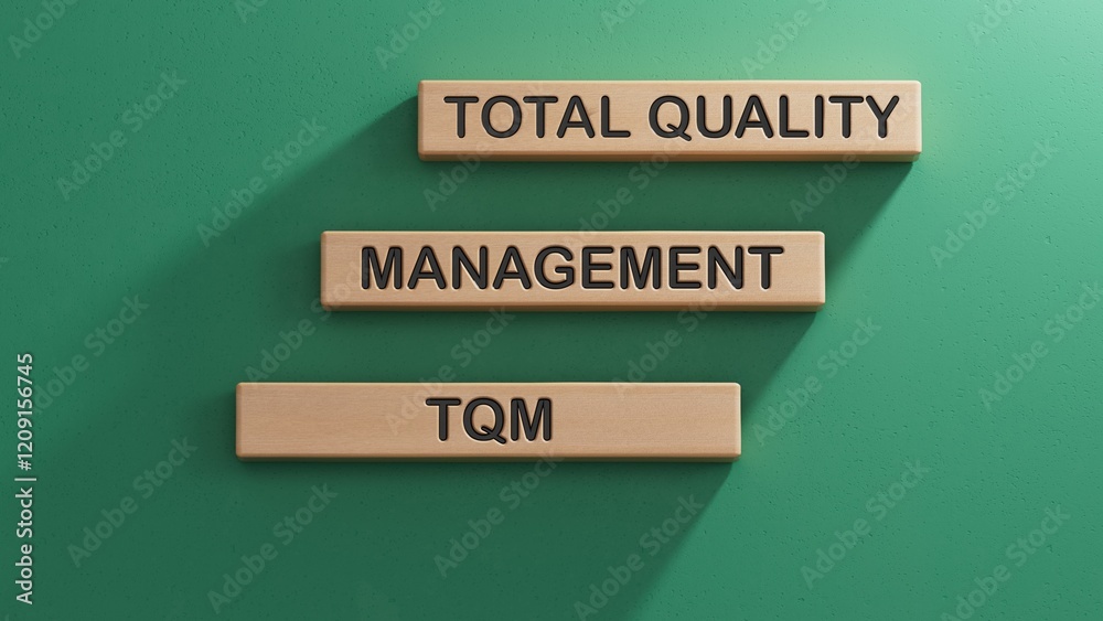 wooden blocks with letters TQM - Total Quality Management, Concept ...