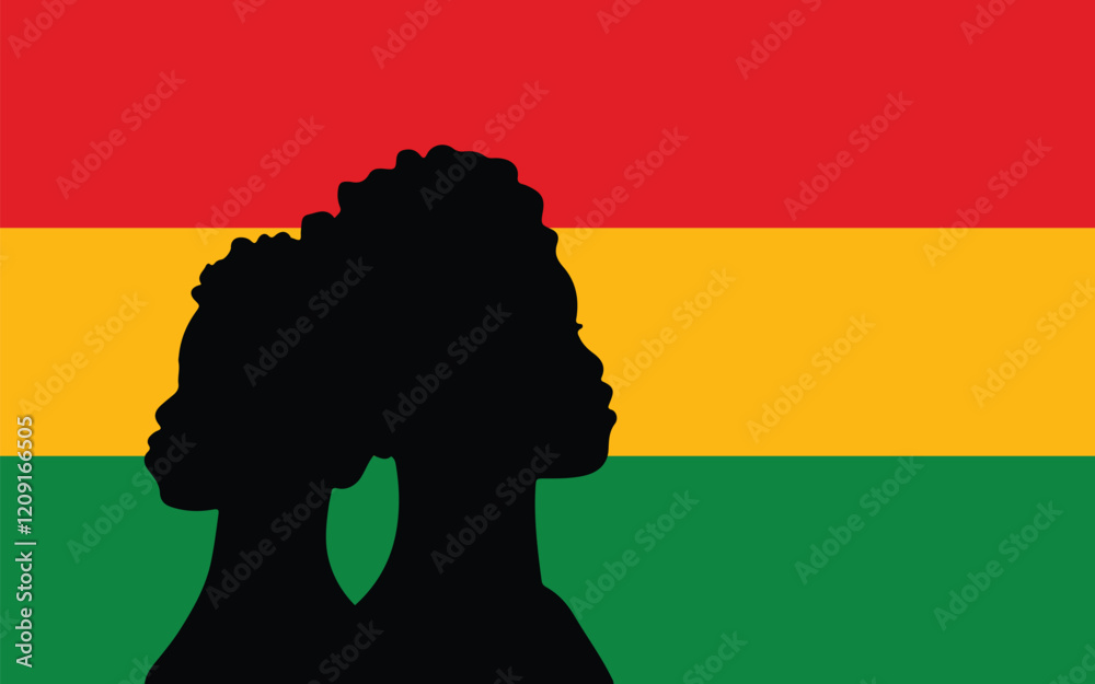 Vector de Stock Black History Month Design with Two Black People Back ...