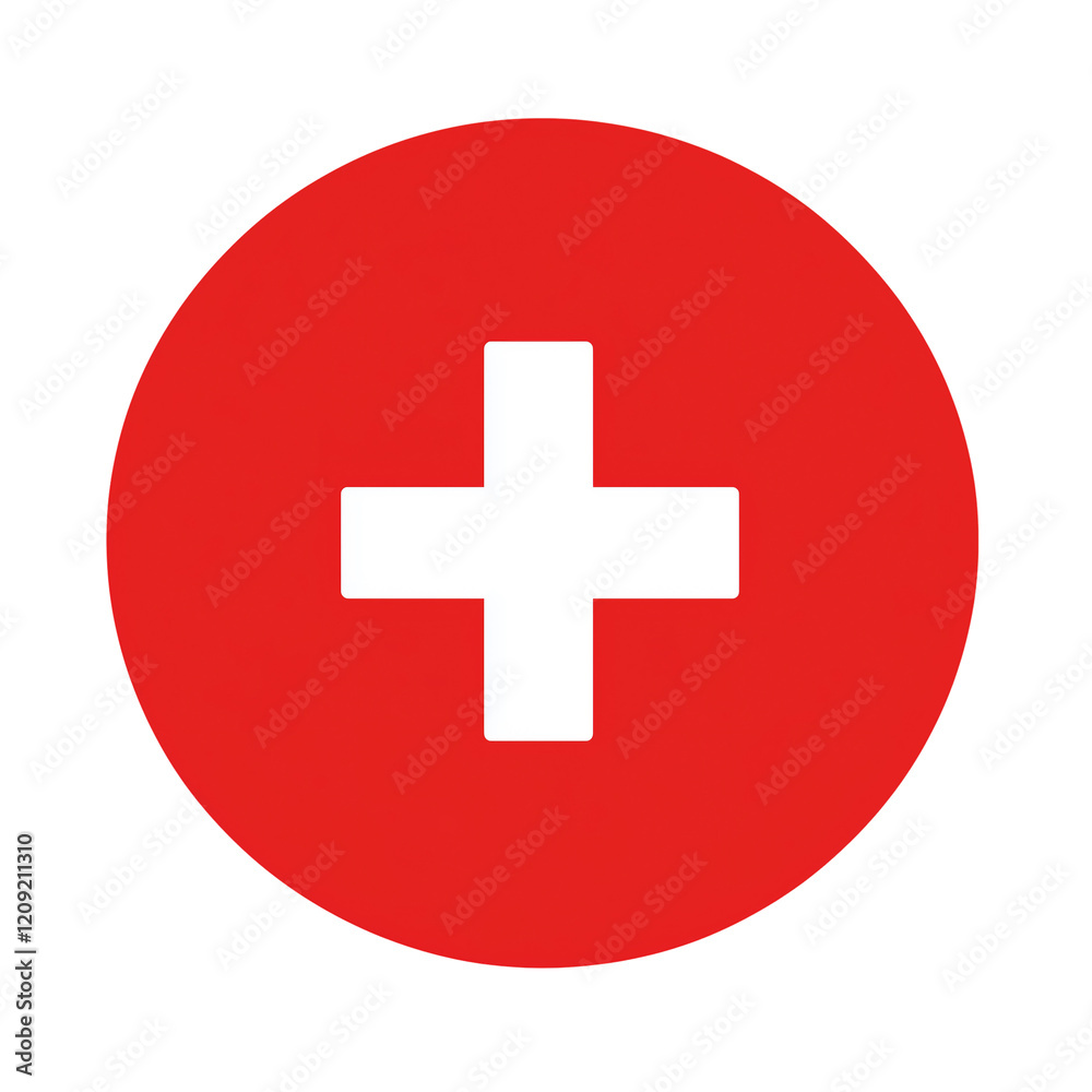 Red circle with white plus symbol,simple flat design,minimalist,PNG ...