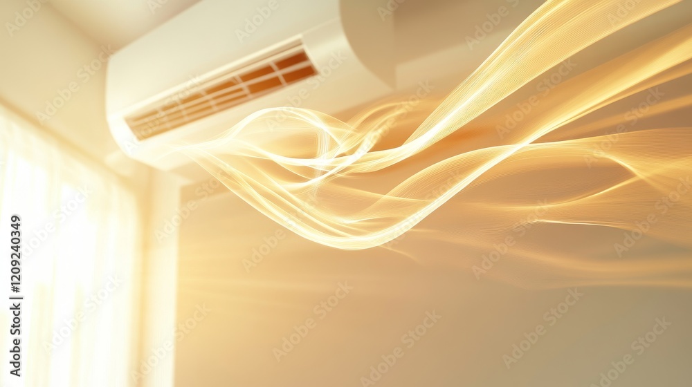 13.A detailed graphic of an air conditioning system emitting visible ...