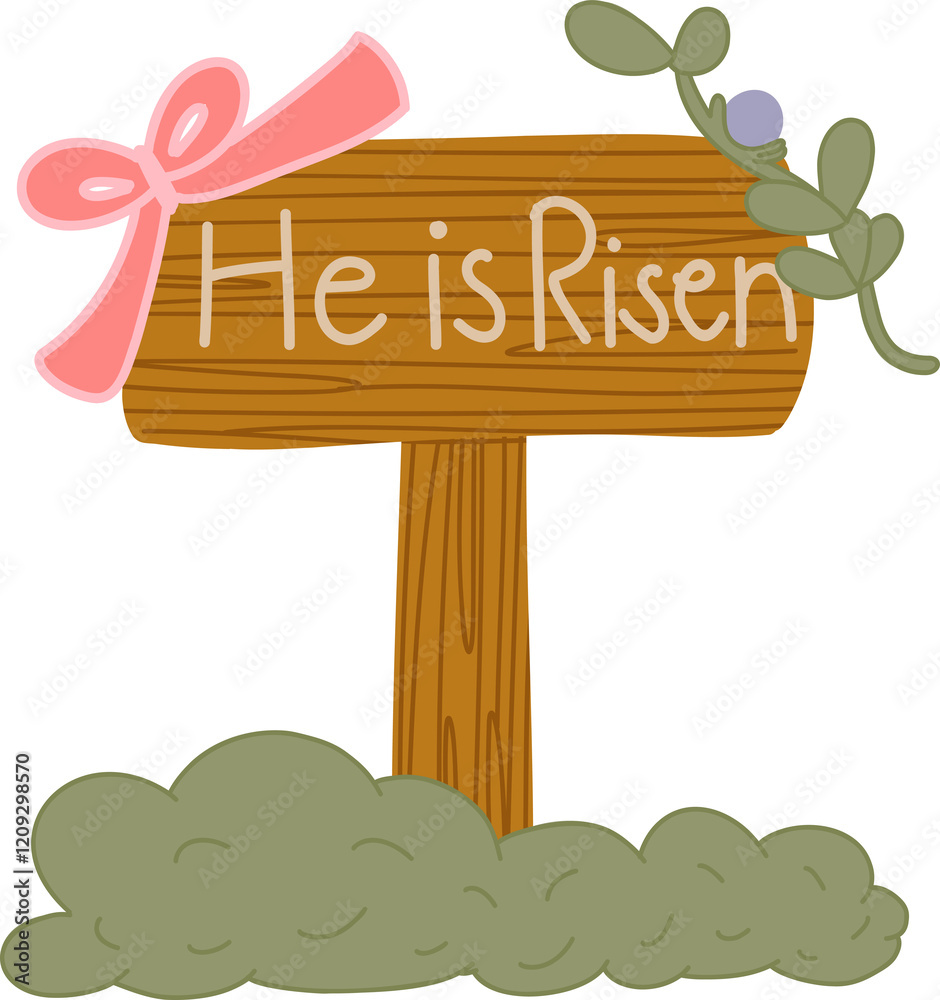 This "He is Risen" wood post clipart beautifully captures the spirit of ...