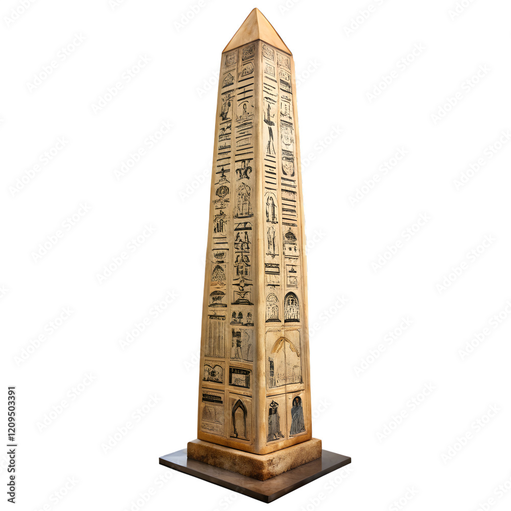 Foto de Stock Egyptian-Style Obelisk Model with Hieroglyphs. Perfect ...