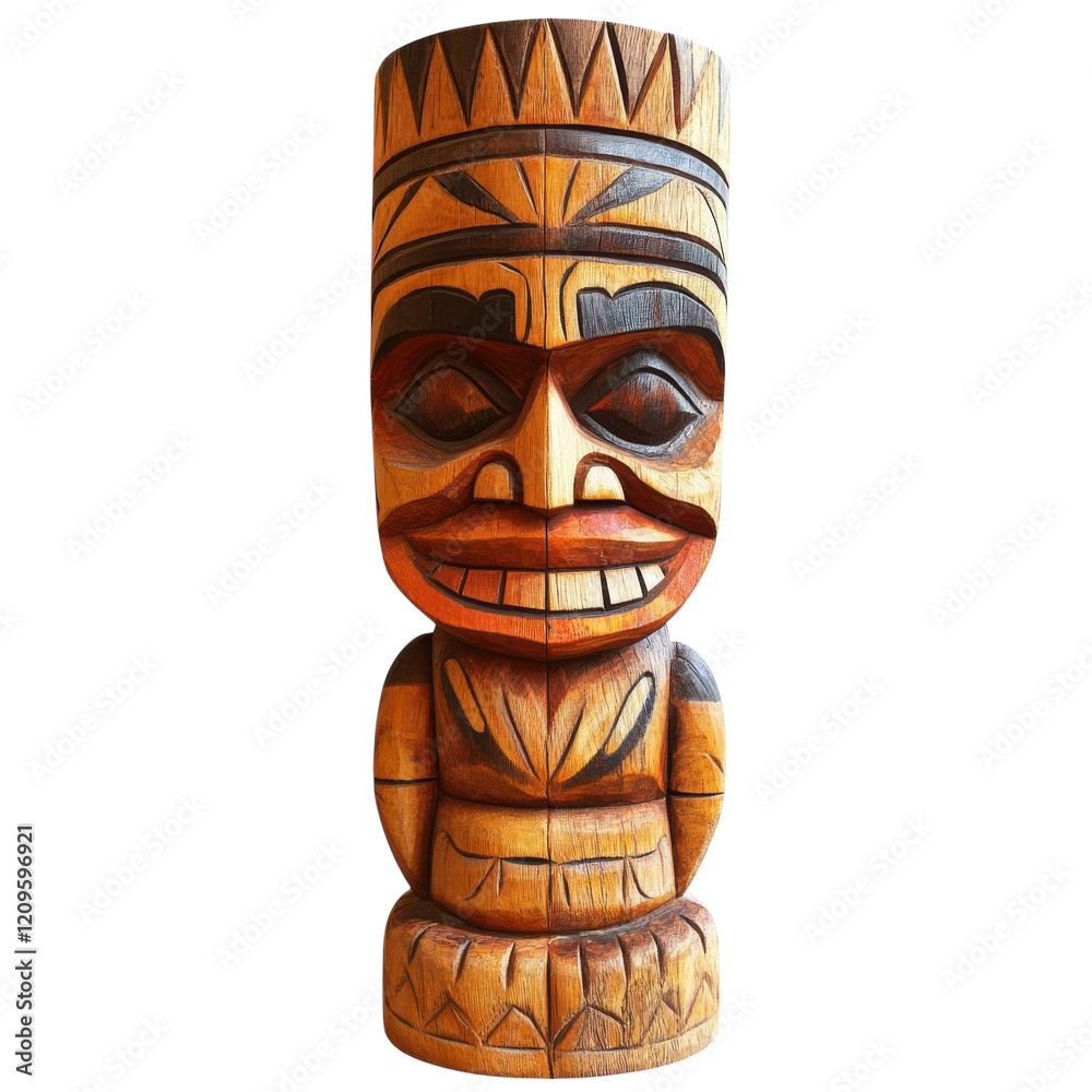 Native American Totem Pole Art on transparent background. Stock Photo ...