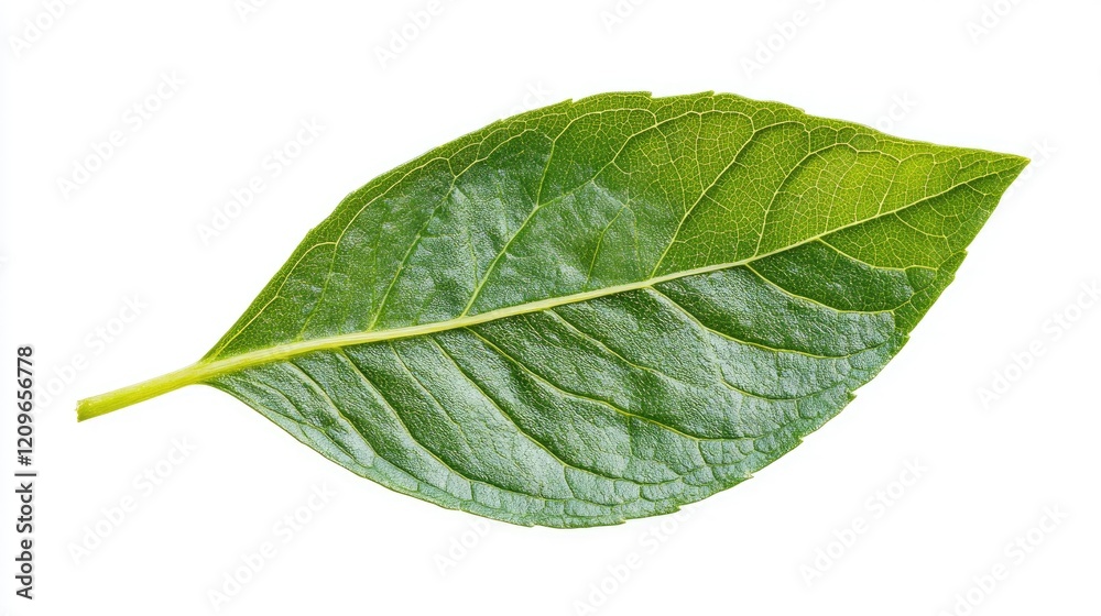Single green chochos leaf isolated on white background showcasing ...
