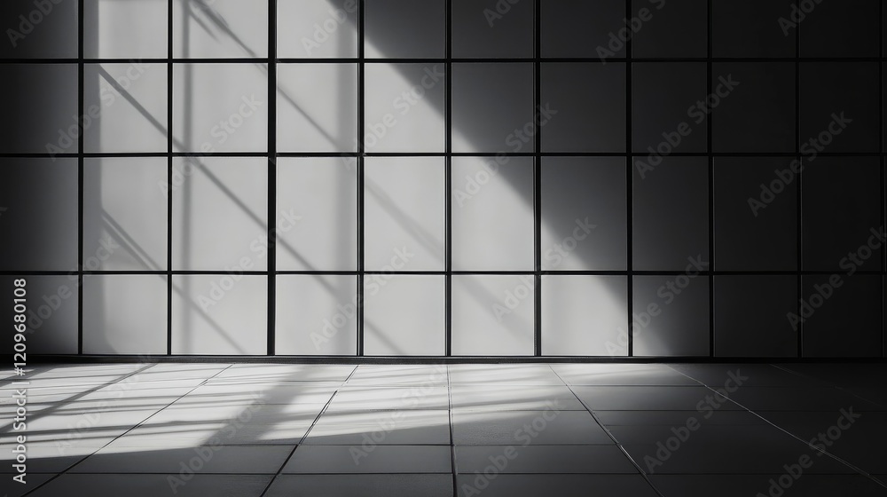 Empty storyboard mockup template with grid lines and soft shadow play ...