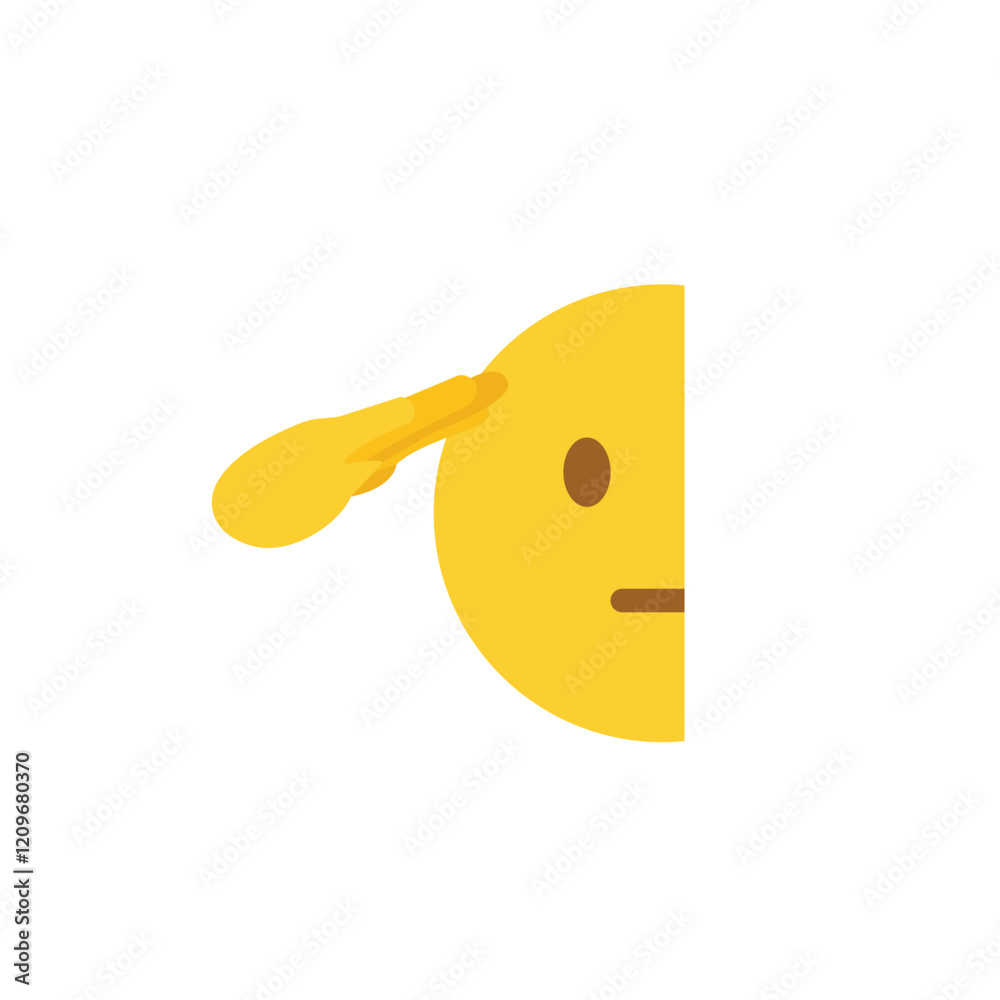 Saluting Face emoji vector symbol sign icon illustration Stock Vector ...
