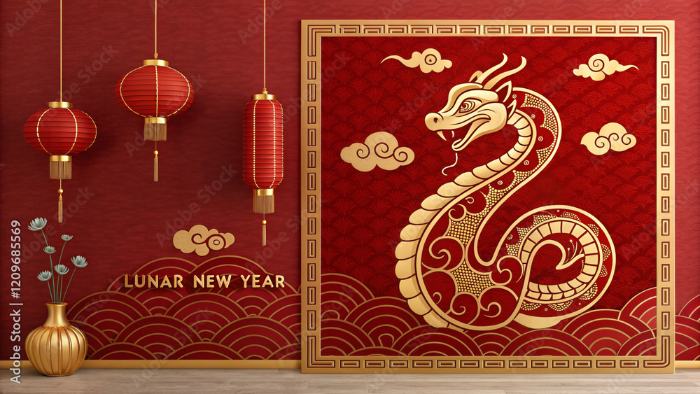Vietnamese Snake Hold Couplets To Wish Tet holiday 2025 . Year of the ...