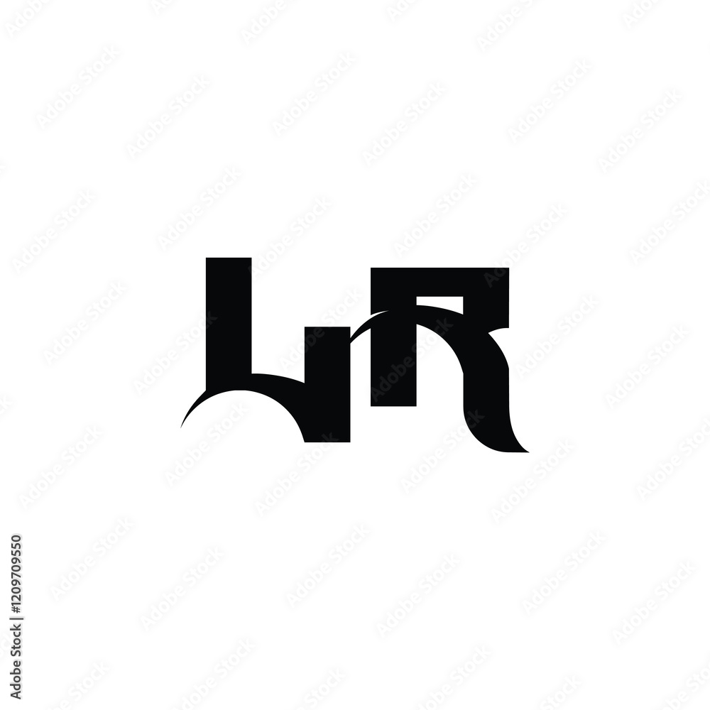 LR monogram logo design letter text name symbol monochrome logotype ...