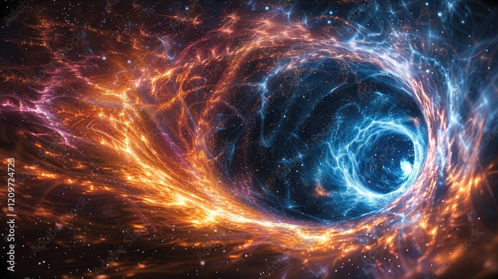 Visualize a cosmic tapestry, where threads of theoretical physics weave ...