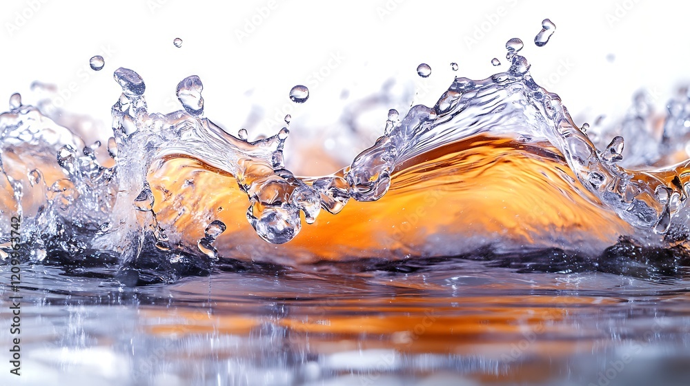 Water Splash: A close-up view of an exhilarating water splash ...