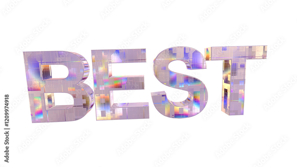 3d BEST text with silicon semiconductor wafer texture isolated on a ...