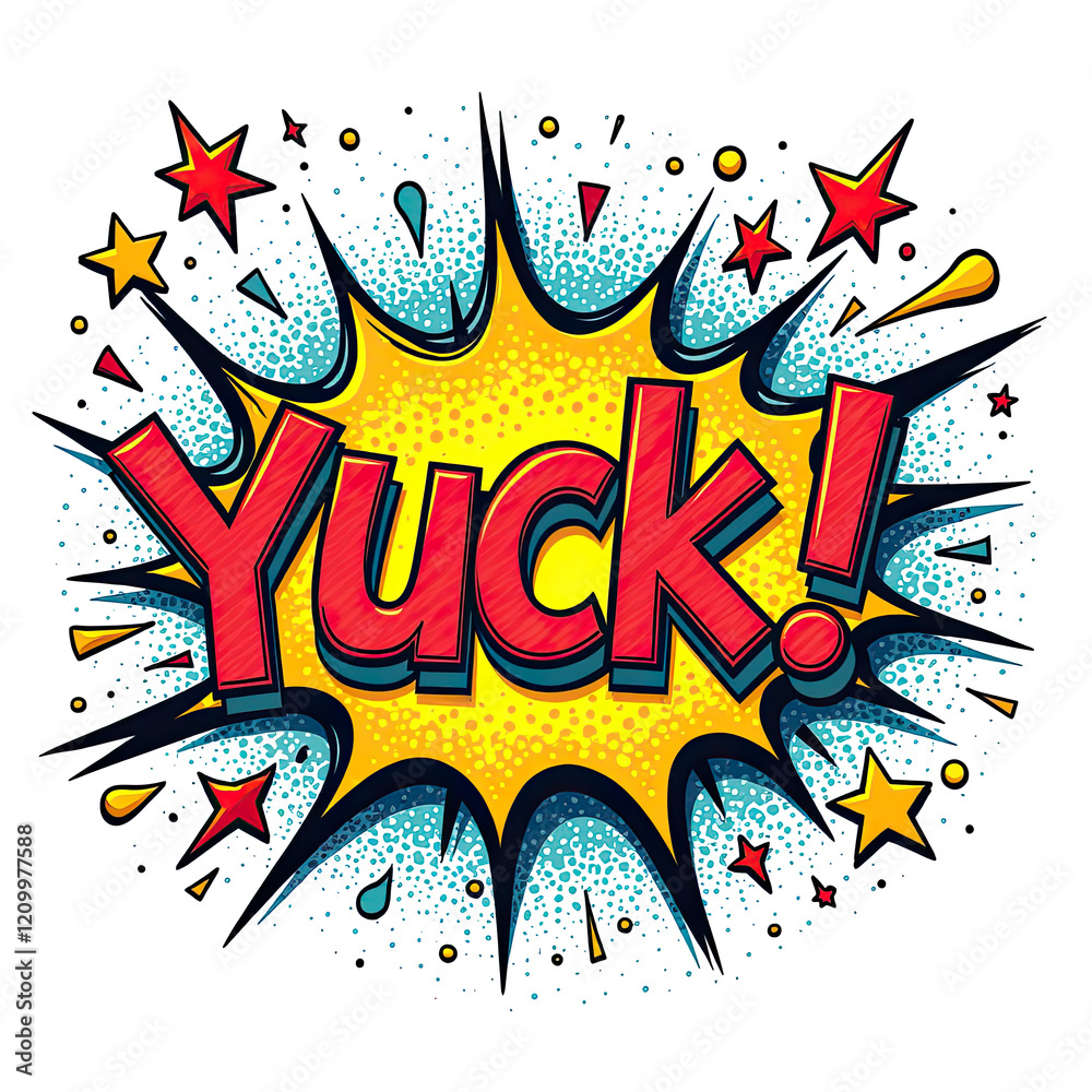 PNG Vibrant and dynamic comic art style showcasing the word yuck with ...