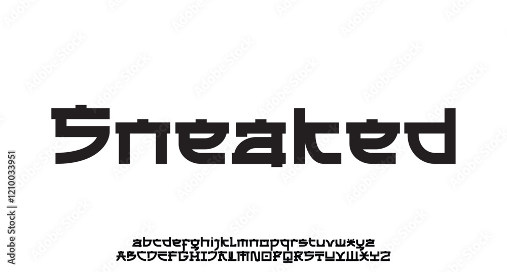 Perfect Asian Japanese modern style vector type font. Typography of ...