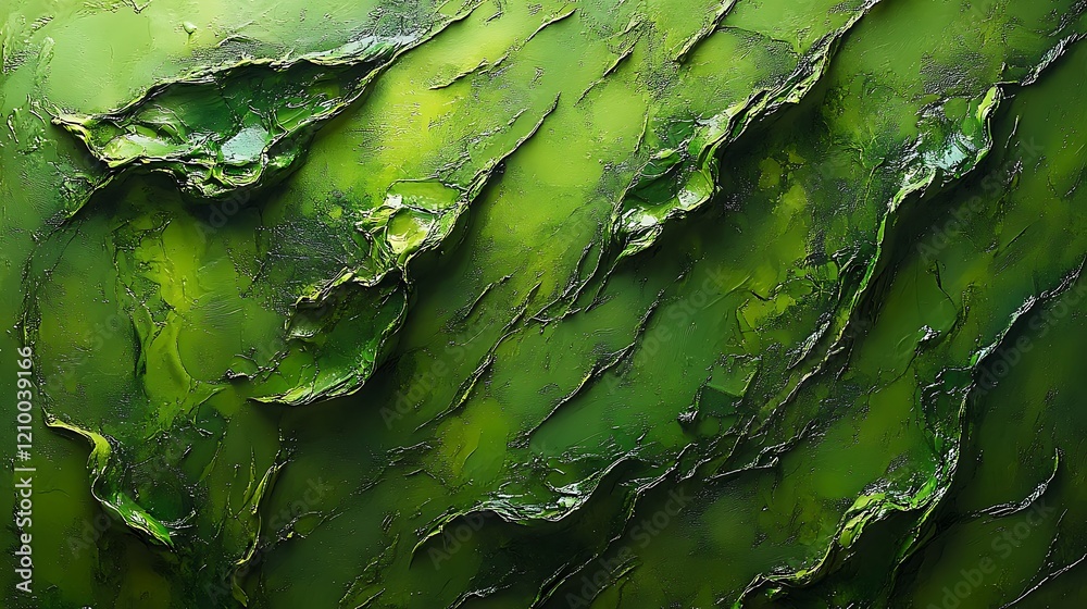 Green Textured Abstract: A dramatic close-up reveals a richly textured ...