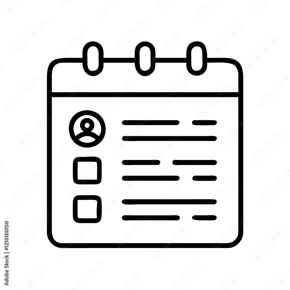 attendance sheet icon, attendance sheet line art - simple line art of ...