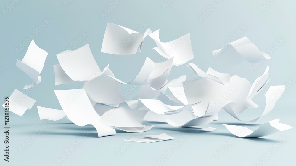 Flying paper sheet in different angles of view. Realistic 3d vector ...