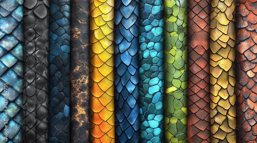 Textures of dragon skin, reptile scale for game background. Vector ...