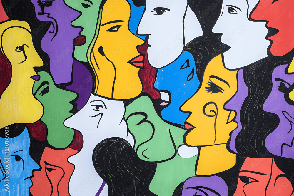 Conceptual art depicting societal issues, focusing on women s roles ...