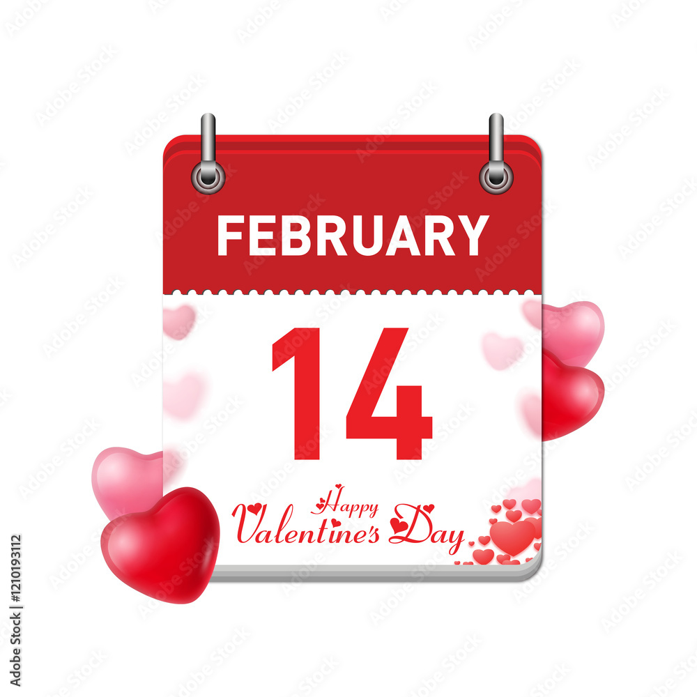 14 February Valentine’s Day PNG Calendar, Valentine’s Day Calendar ...