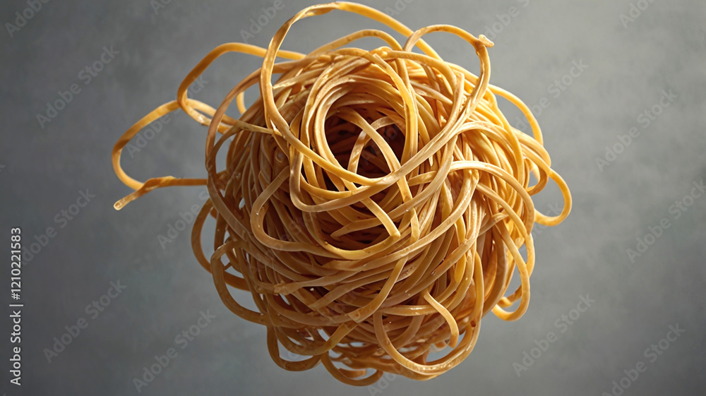 dynamic composition of spaghetti noodles creates intriguing visual ...