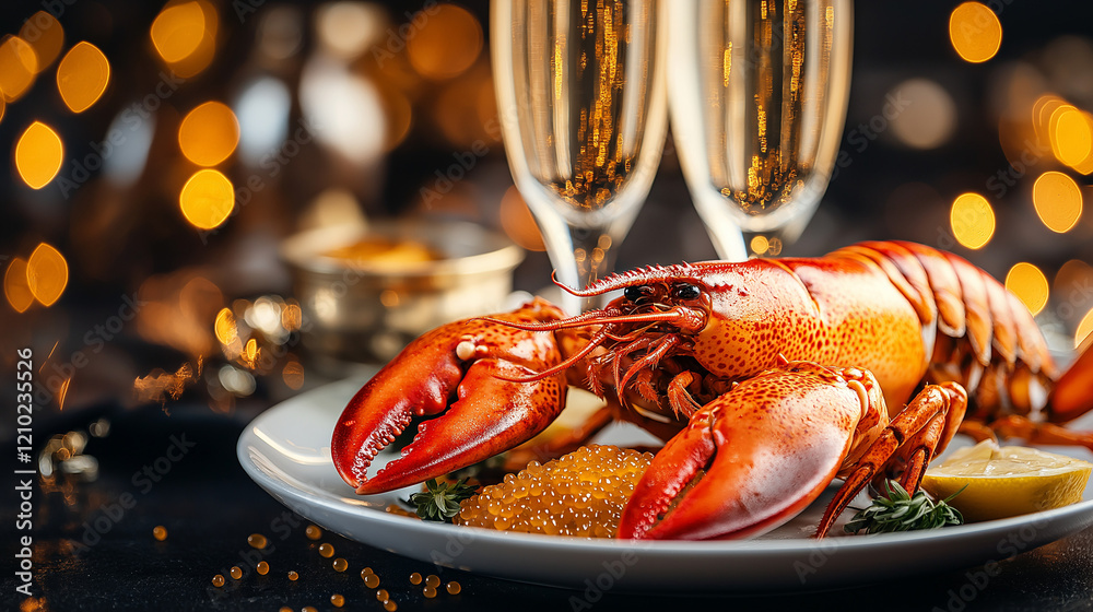 Luxury Seafood Presentation: A high-end restaurant-style presentation ...