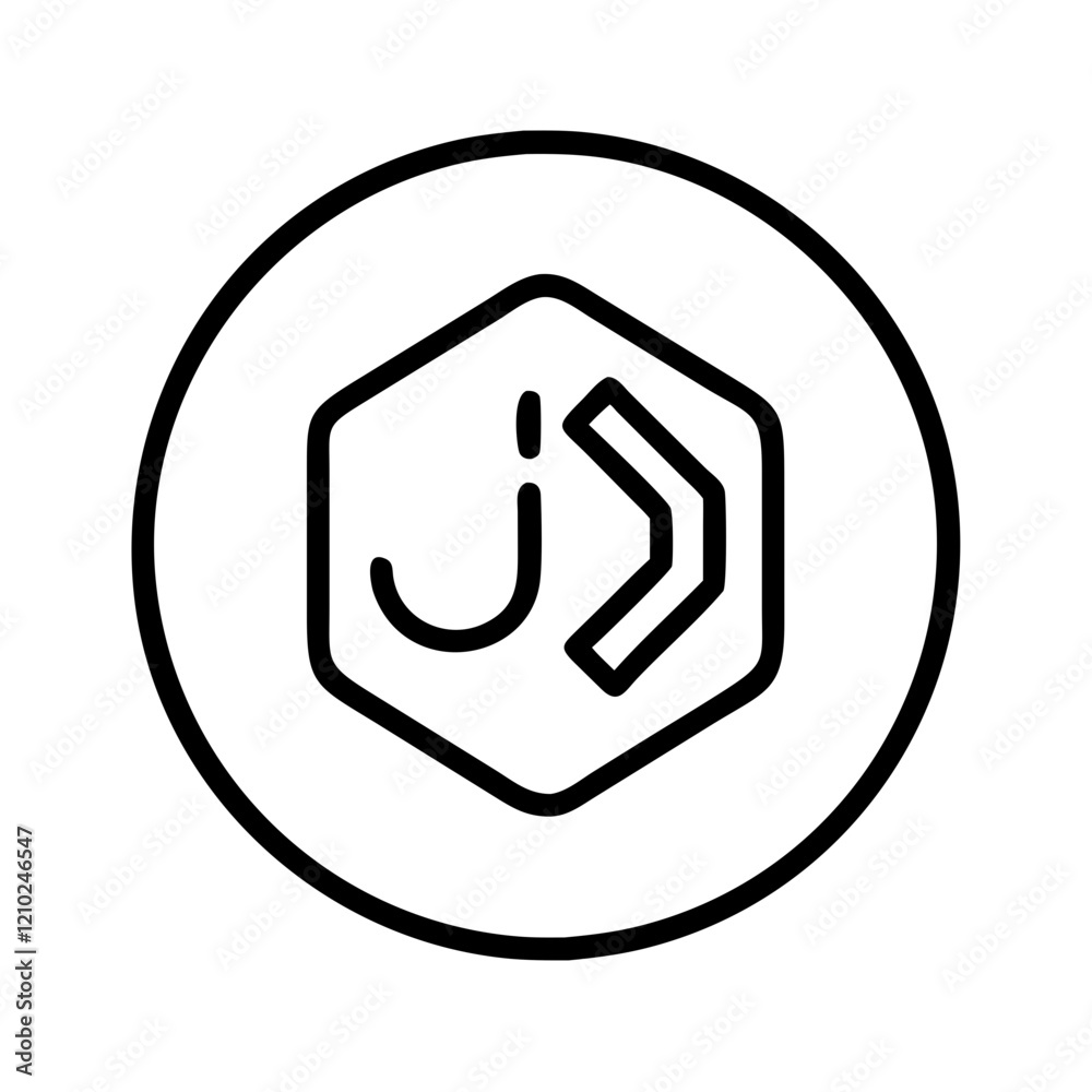json web token jwt icon, json web token jwt line art - simple line art ...