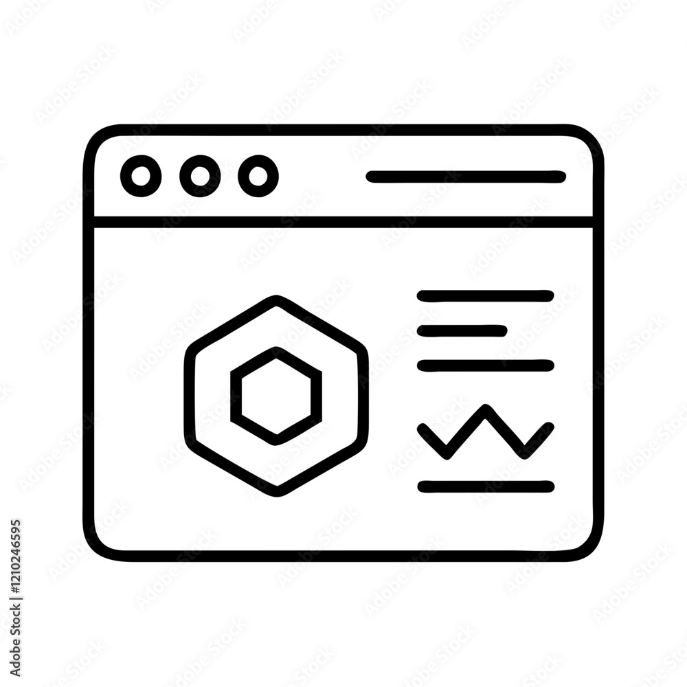 เวกเตอร์ Stock json web token jwt icon, json web token jwt line art ...