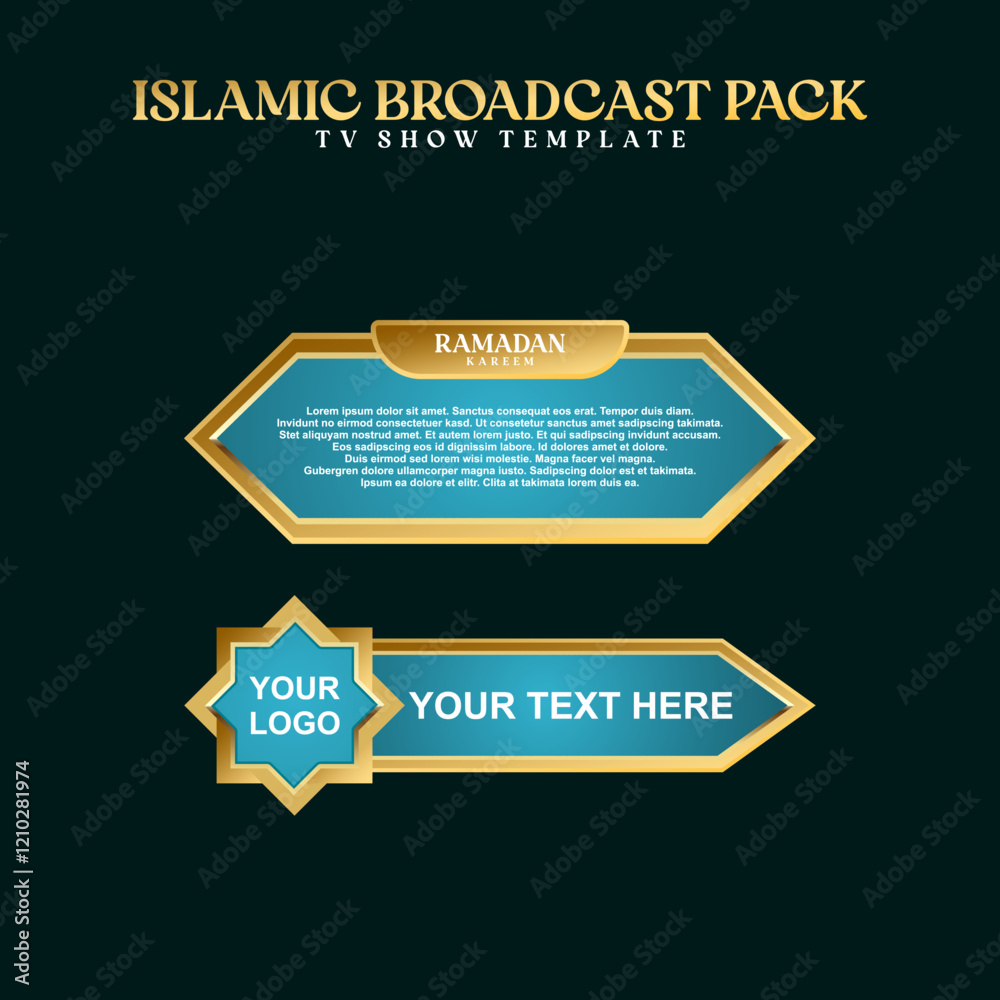 islamic lower third vector pack tv broadcasting channels Stock Vector ...