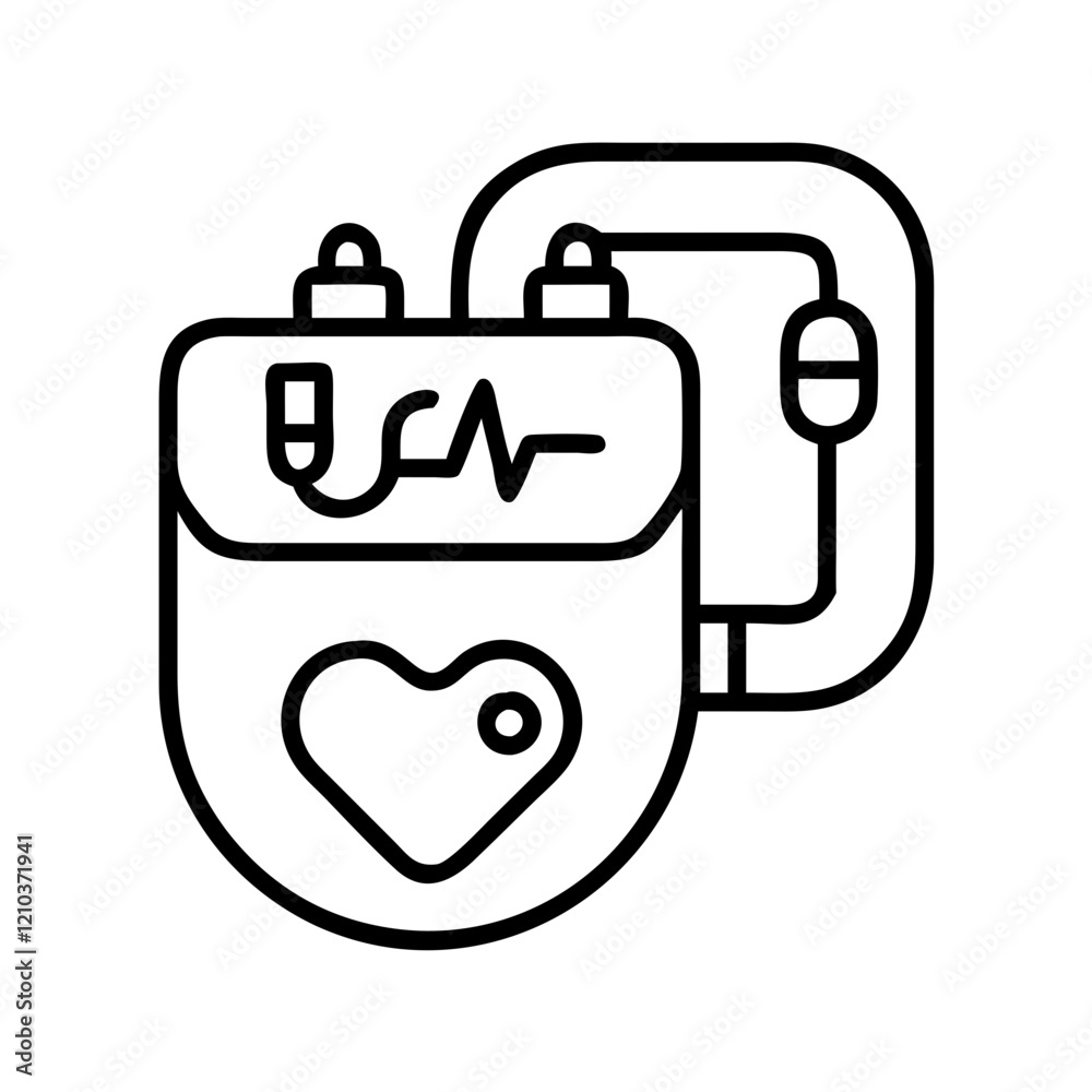 Image vectorielle Stock pacemaker icon, pacemaker line art - simple line art of pacemaker ...
