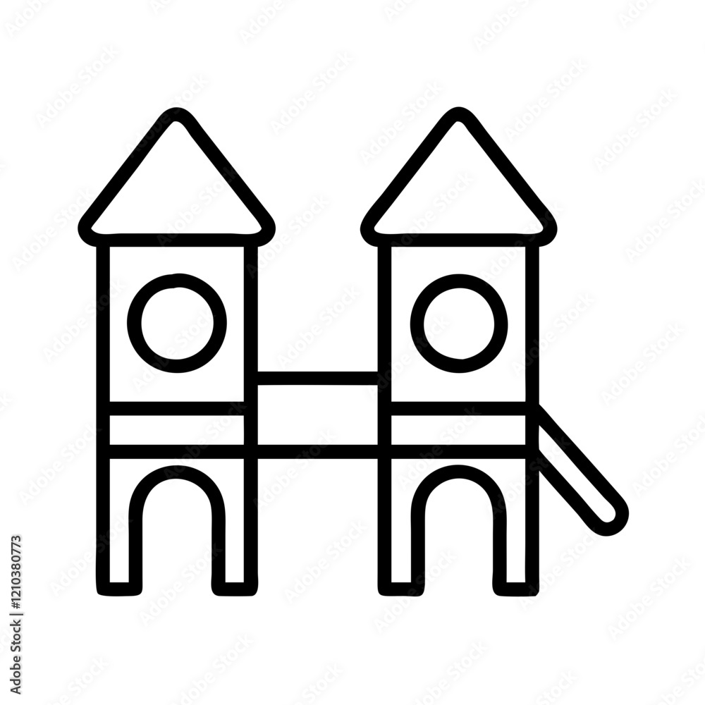 playground icon, playground line art - simple line art of playground ...