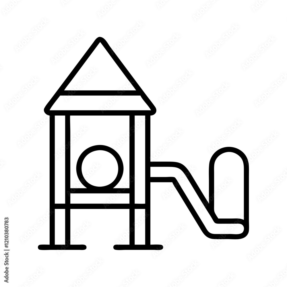playground icon, playground line art - simple line art of playground ...