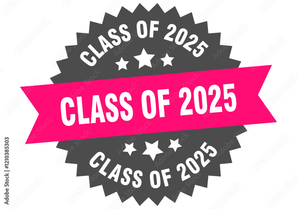 class of 2025. class of 2025 round pink label isolated on transparent ...