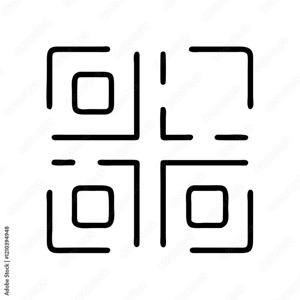 Стоковое векторное изображение «qr code icon, qr code line art - simple ...
