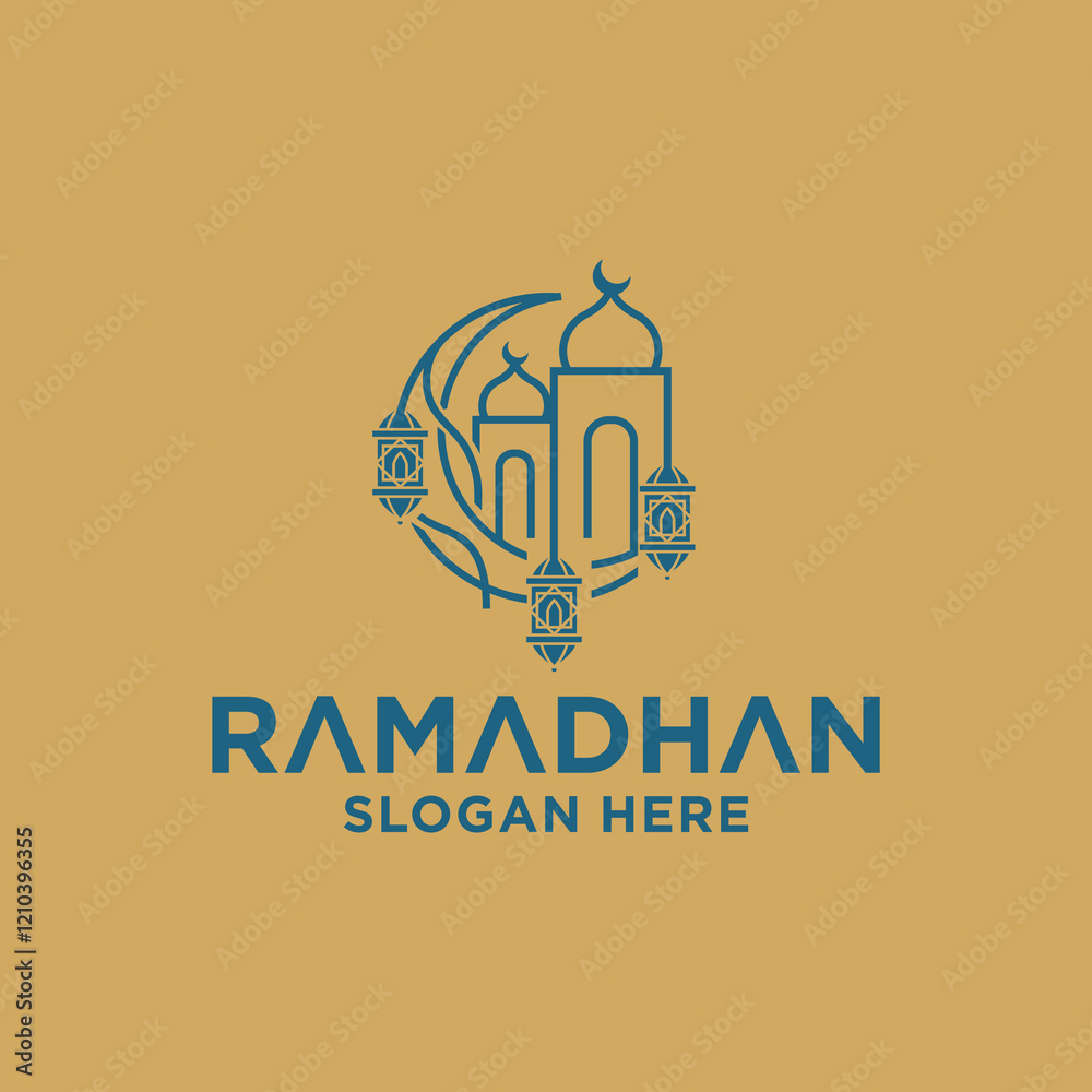 Ramadan month logo concept, collection of Islamic logos for the month ...