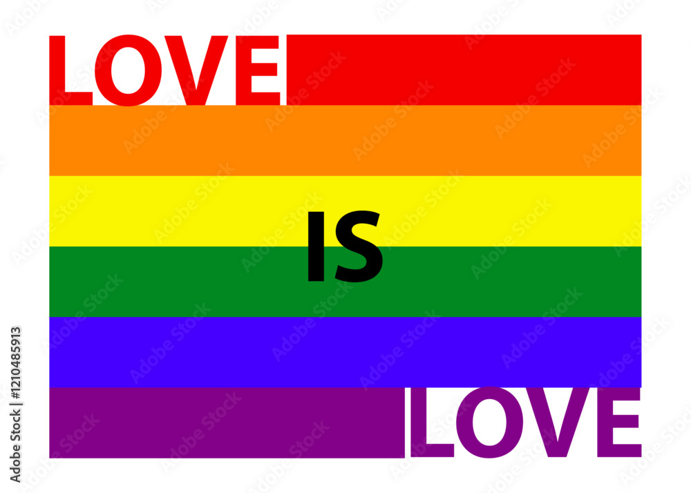 Logo lgbt. Mes del orgullo. Banner con slogan Love is love con los ...