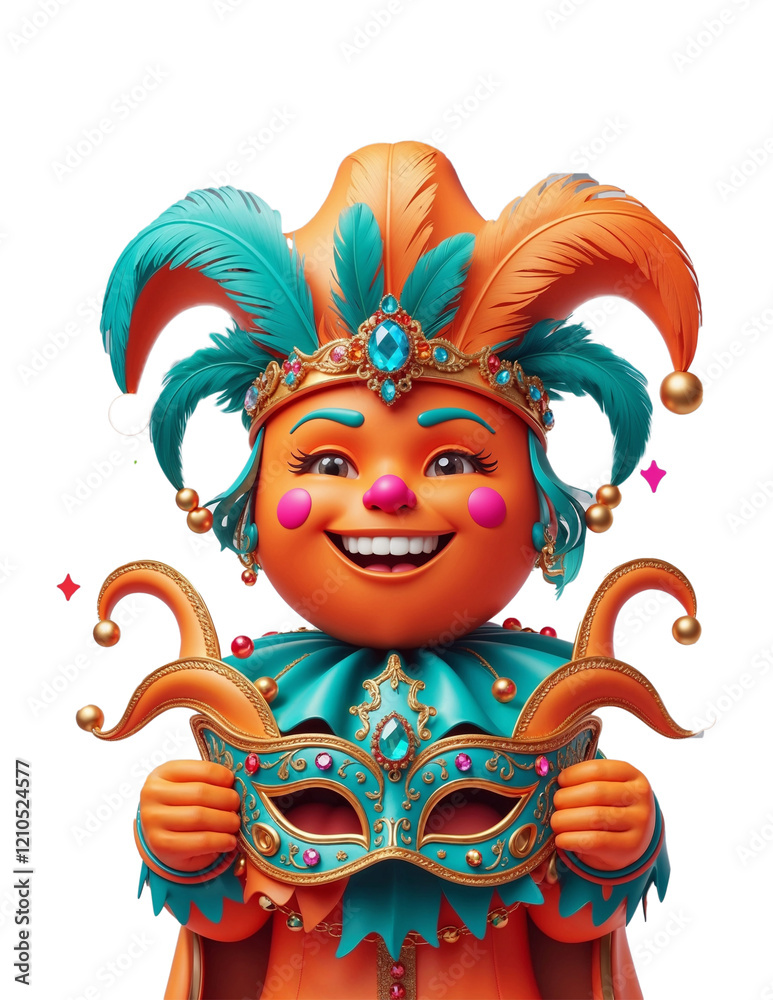 Carnaval Emoji 3D Template Isolated Background Stock Illustration ...