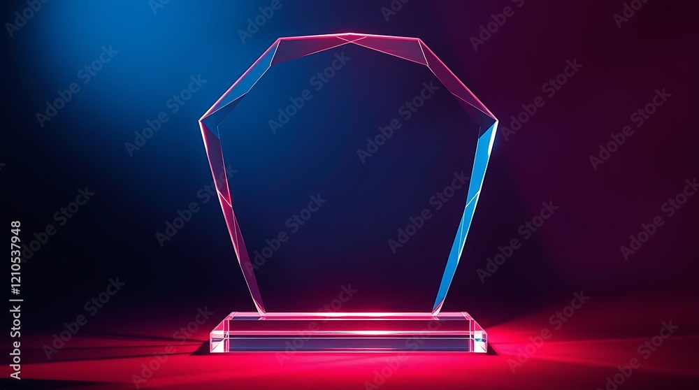 Empty acrylic award design mockup, blank glass trophy mockup. Template ...