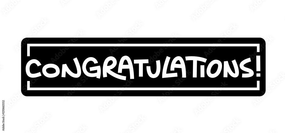 Congratulations sticker. Hand drawn letters for congratulating message ...