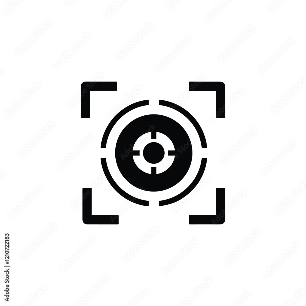 Target and aim icon. Aim gun. Focus icon. Red Crosshair. Shooting Icon ...